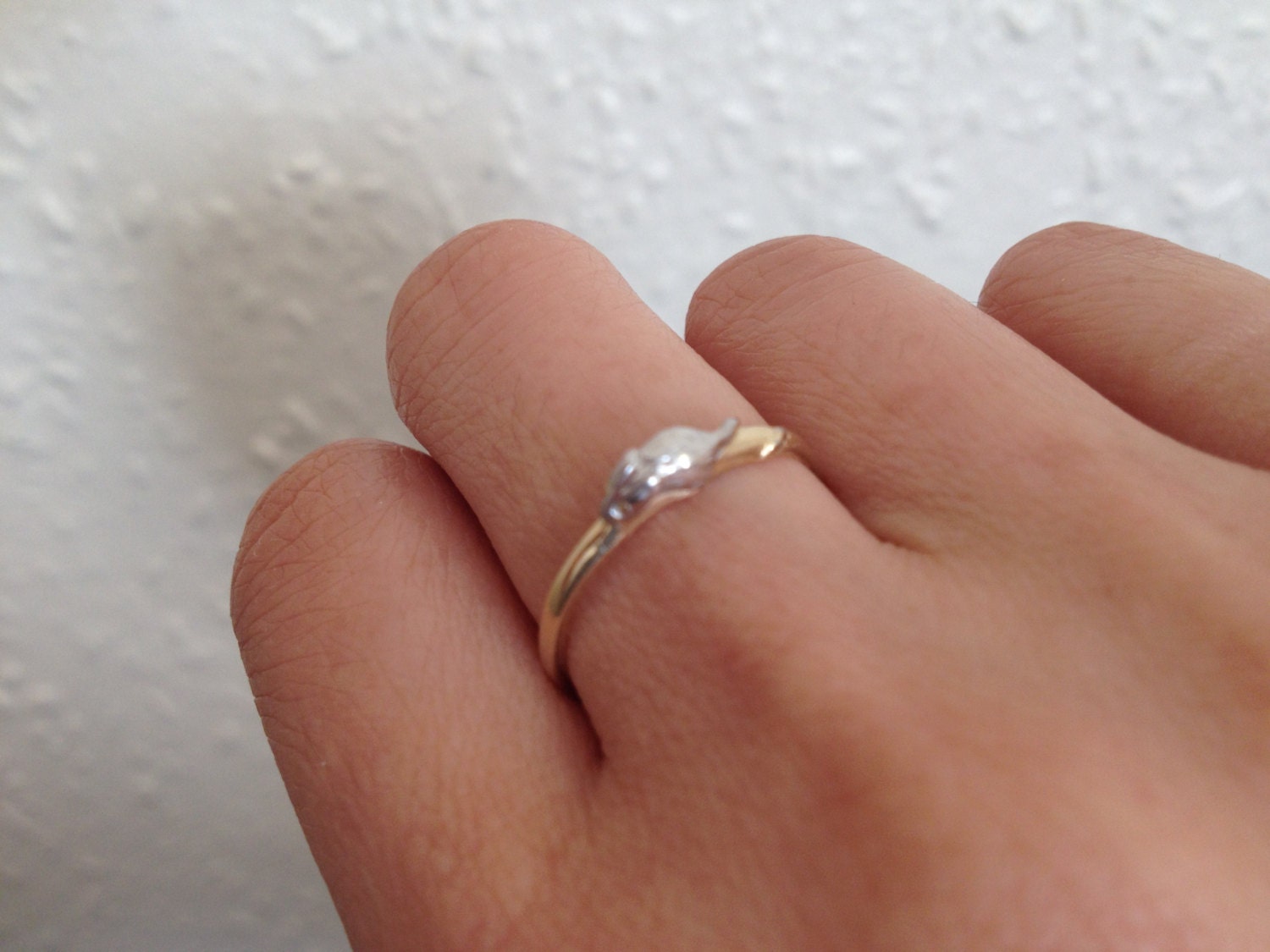 English 9K Yellow Gold Cute Dainty Mouse Ring Made in - Etsy