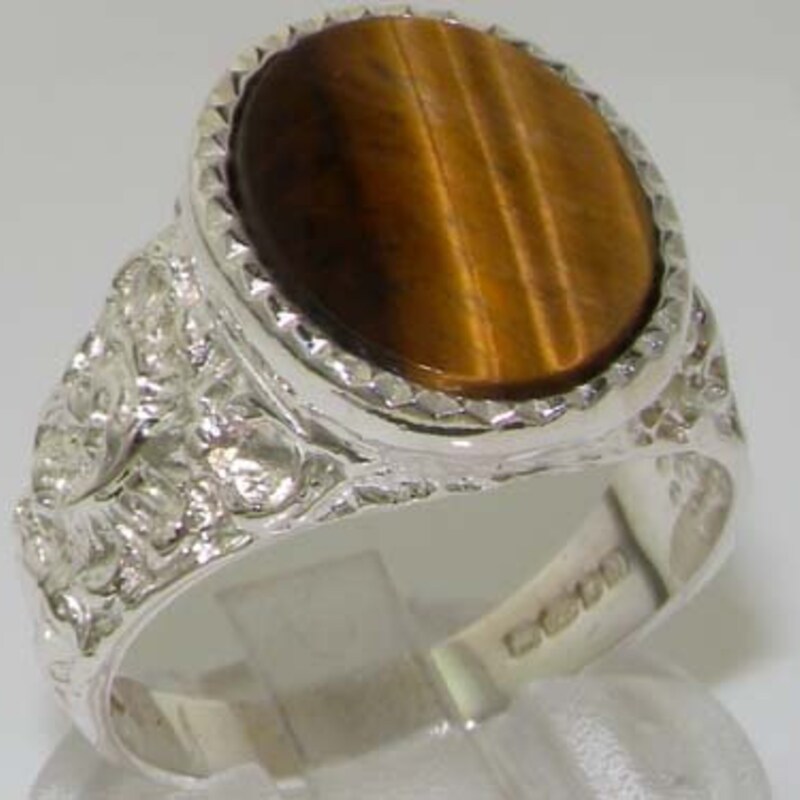 Mens Vintage Carved Tiger Eye Ring - Etsy