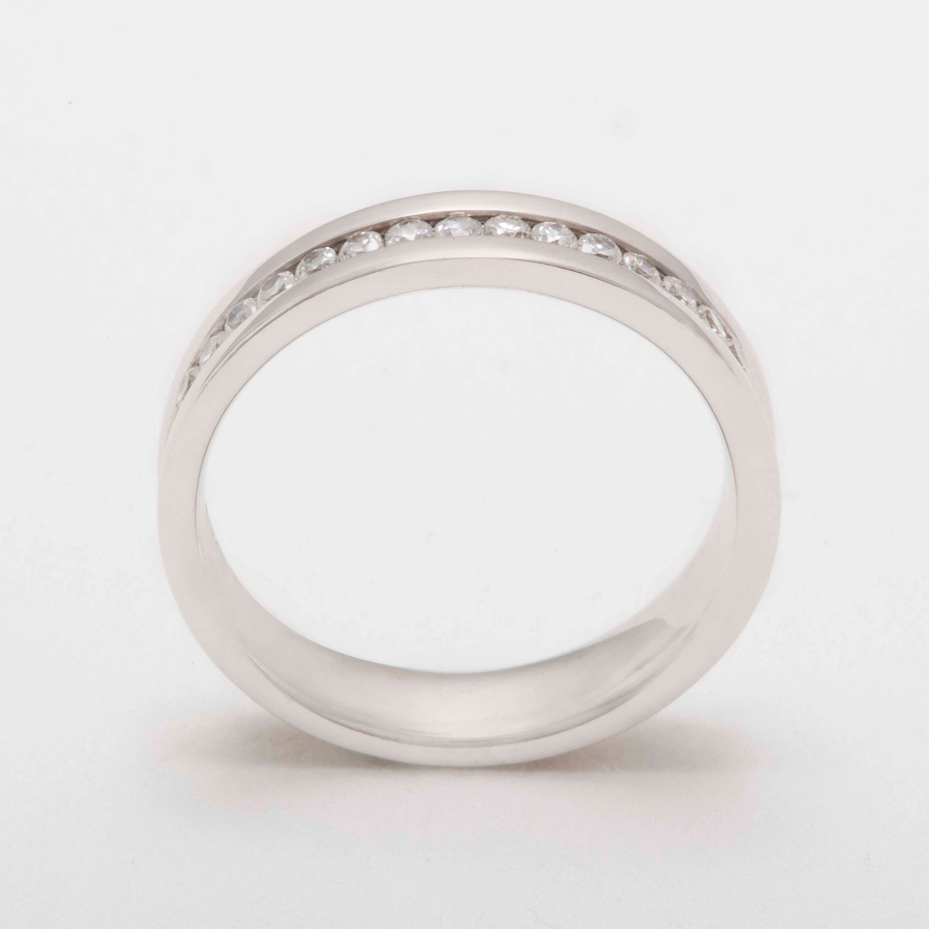 Platinum, 18K or 14K White Gold Natural 0.25ct Channel Set Diamond ...