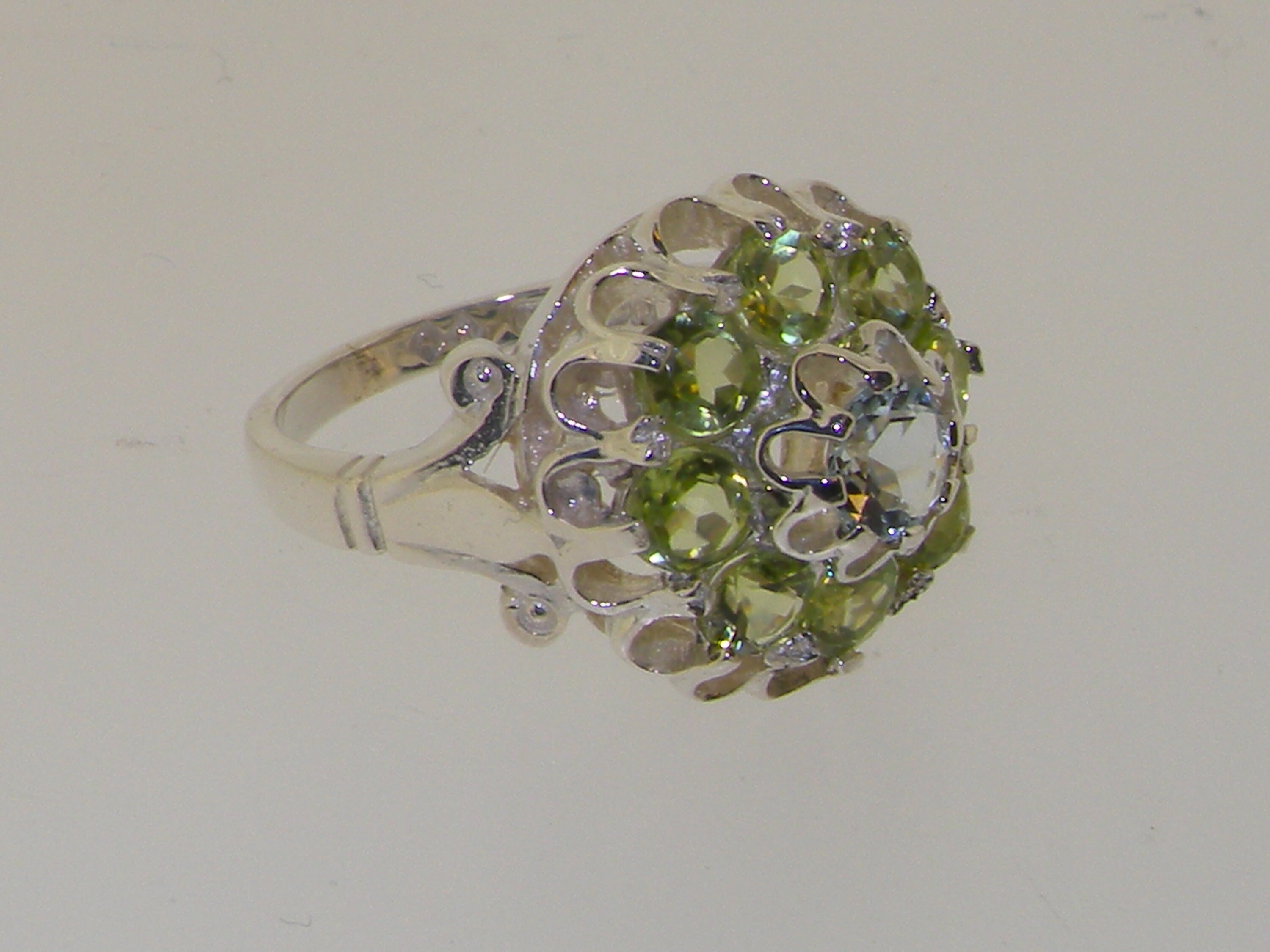 Solid 925 Sterling Silver Natural Aquamarine & Peridot - Etsy UK
