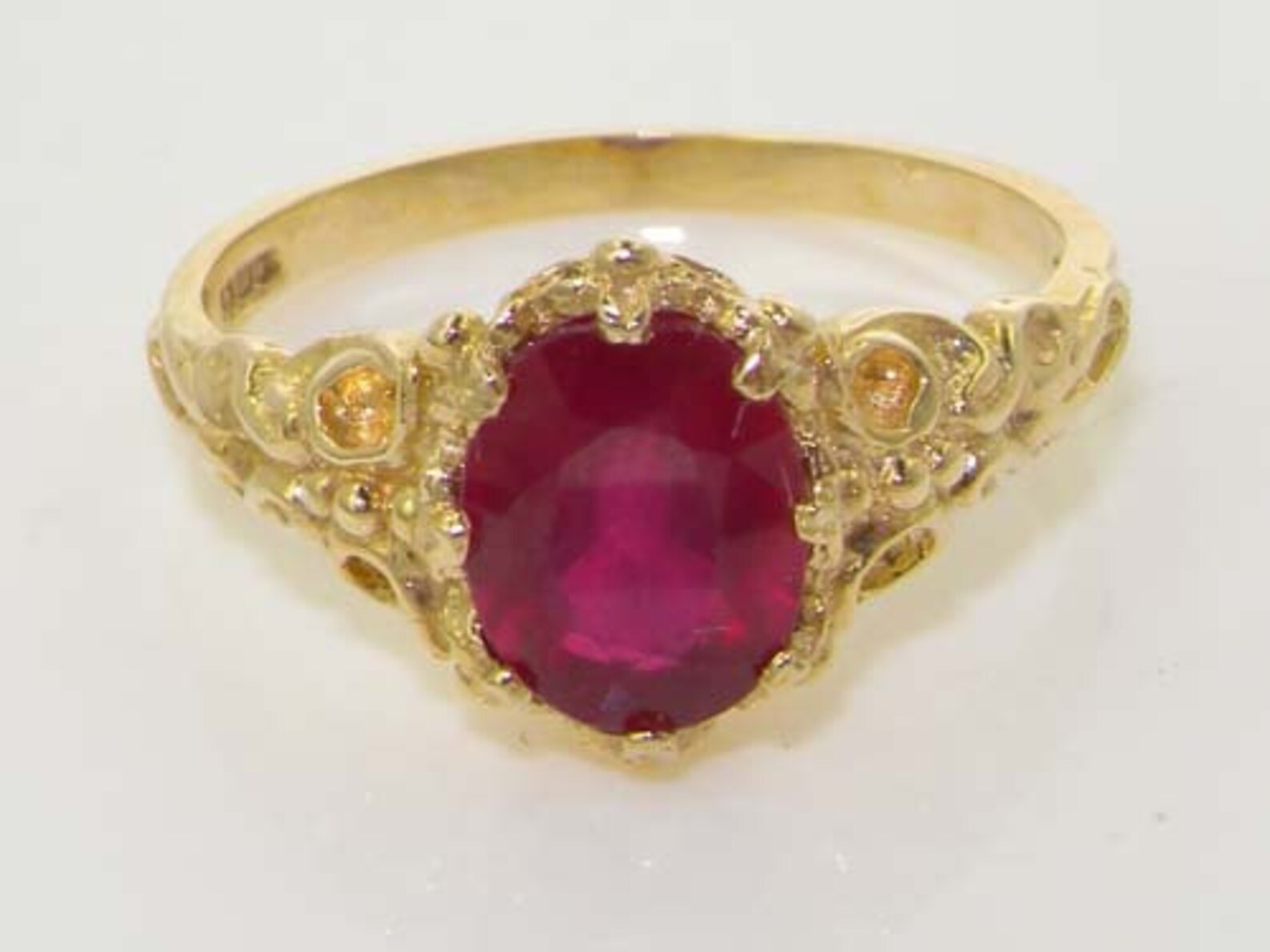 Natural 1.75ct Ruby Solitaire Ring 9K Yellow Gold English - Etsy