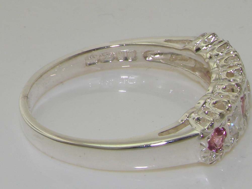 Elegant 925 Sterling Silver Natural 0.18ct Diamond & Pink | Etsy