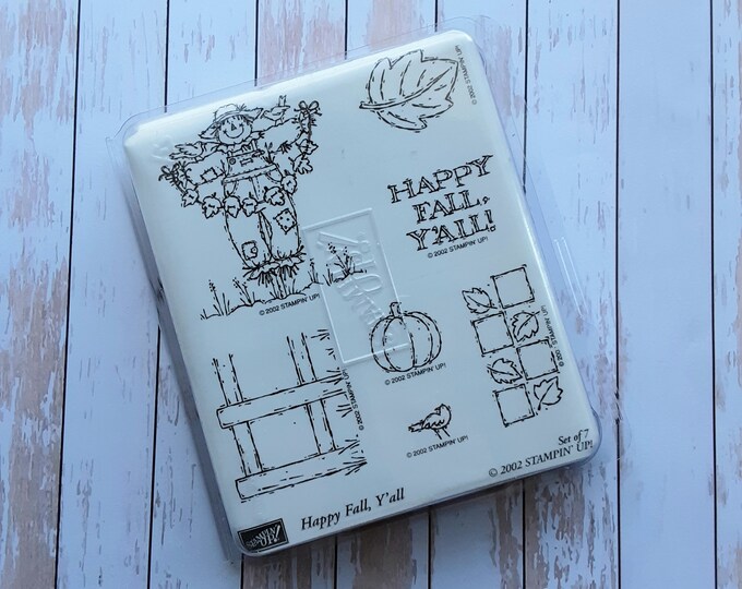 Happy Fall Ya'll Stampin' up Rubber Stamp Set 2002, Fall Stamps ...