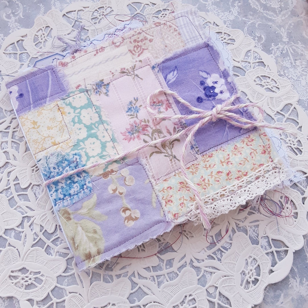 Fabric Patchwork Junk Journal, Handmade Junk Journal, Shabby Chic Junk Journal, Eclectic Junk ...