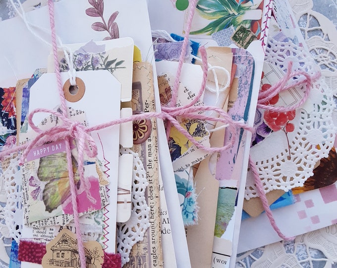 Handmade Junk Journal Ephemera Bundle, 10 Pieces, Ephemera for Junk Journals, Journal Mystery ...