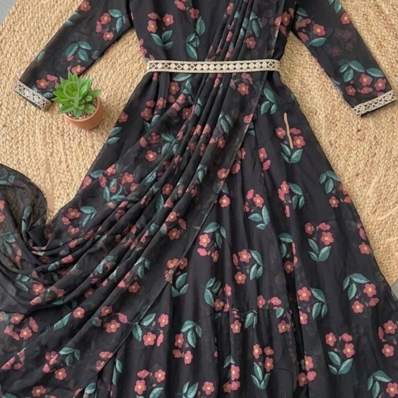 Western Style Saree - Etsy
