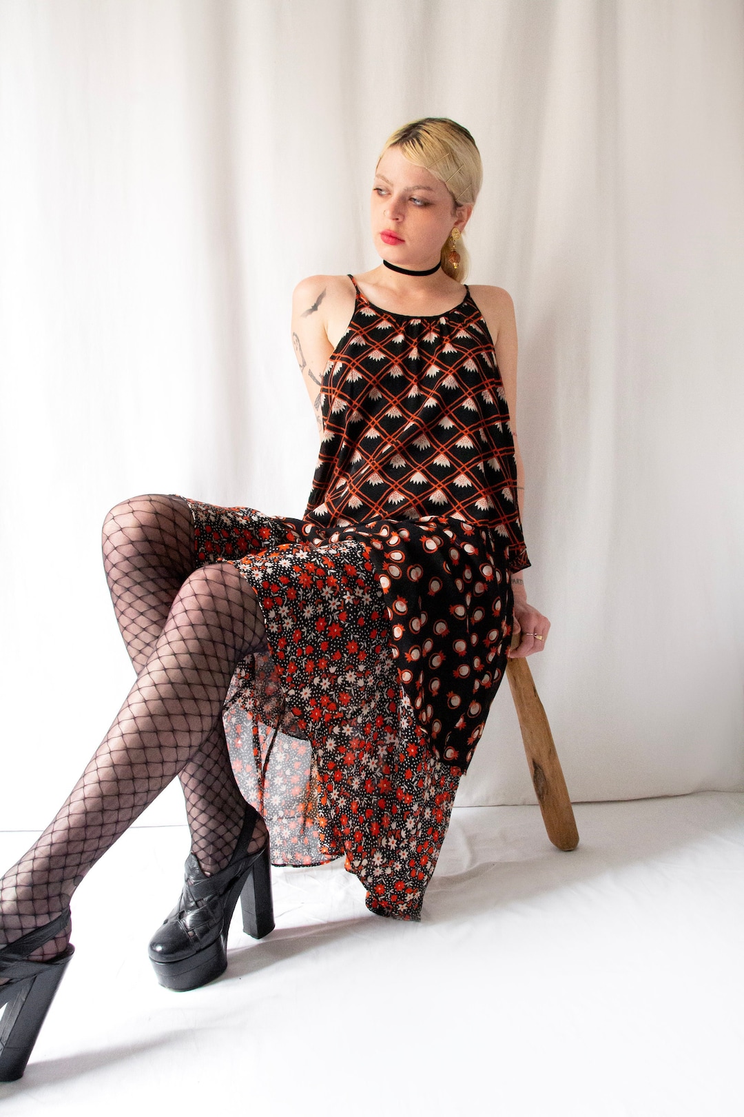 1970s Ossie Clark for Radley Crepe Chiffon Tiered Dress // Vintage 70s ...