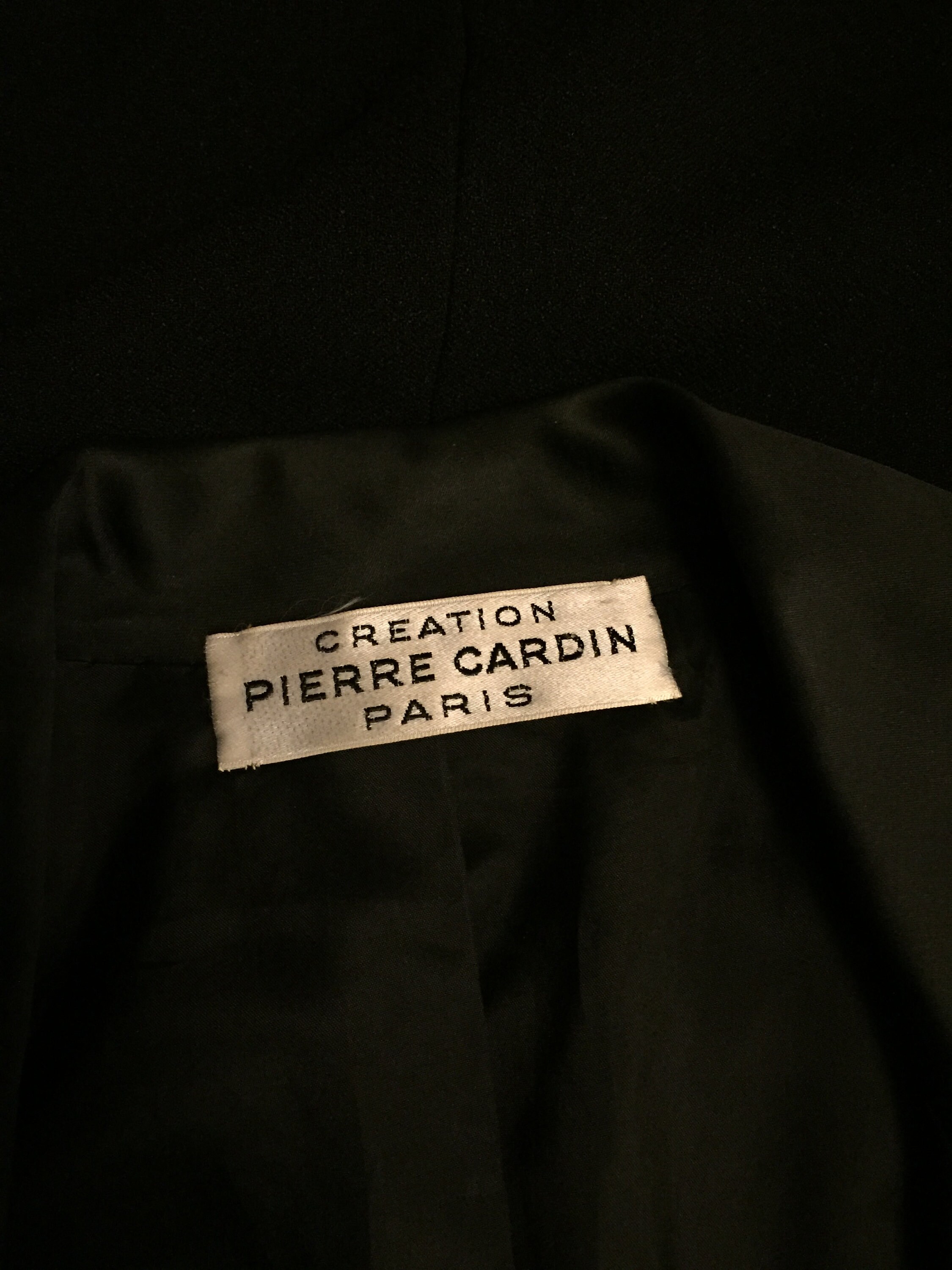 1960s Pierre Cardin Black Tuxedo Jacket With Satin Silk 1960s Pierre Cardin Black Tuxedo Jacket With Satin Silk