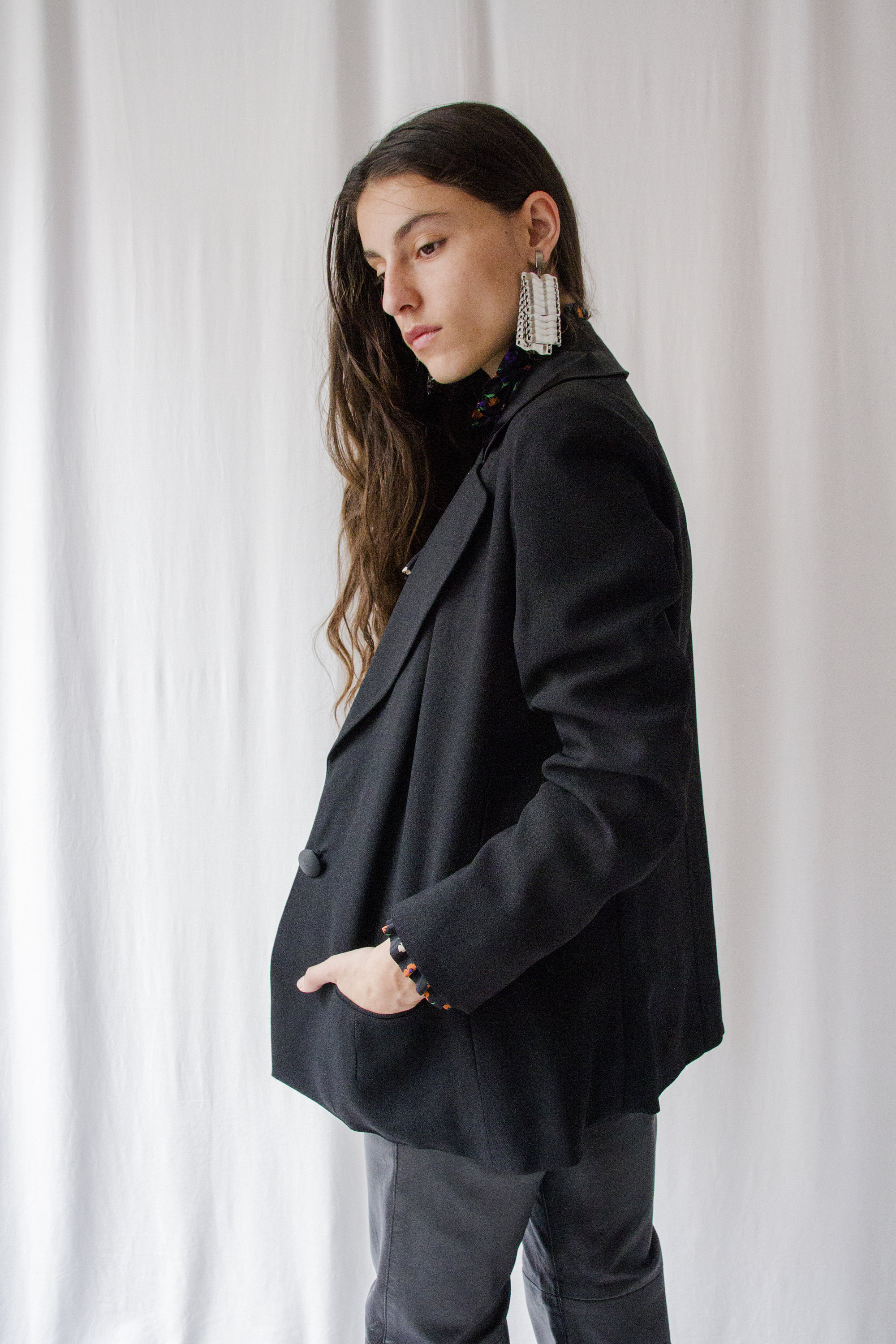 1960s Pierre Cardin Black Tuxedo Jacket With Satin Silk 1960s Pierre Cardin Black Tuxedo Jacket With Satin Silk
