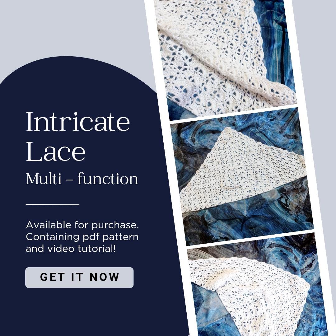 Intricate Lace Crochet Pattern | Multi-function Bandana, Headscarf ...