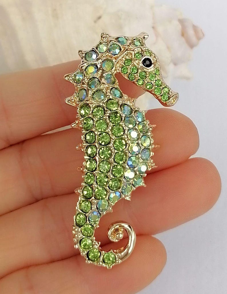 Rhinestone Crystal Animal Unique Seahorse Brooch Pin Costume Jewelry - Etsy