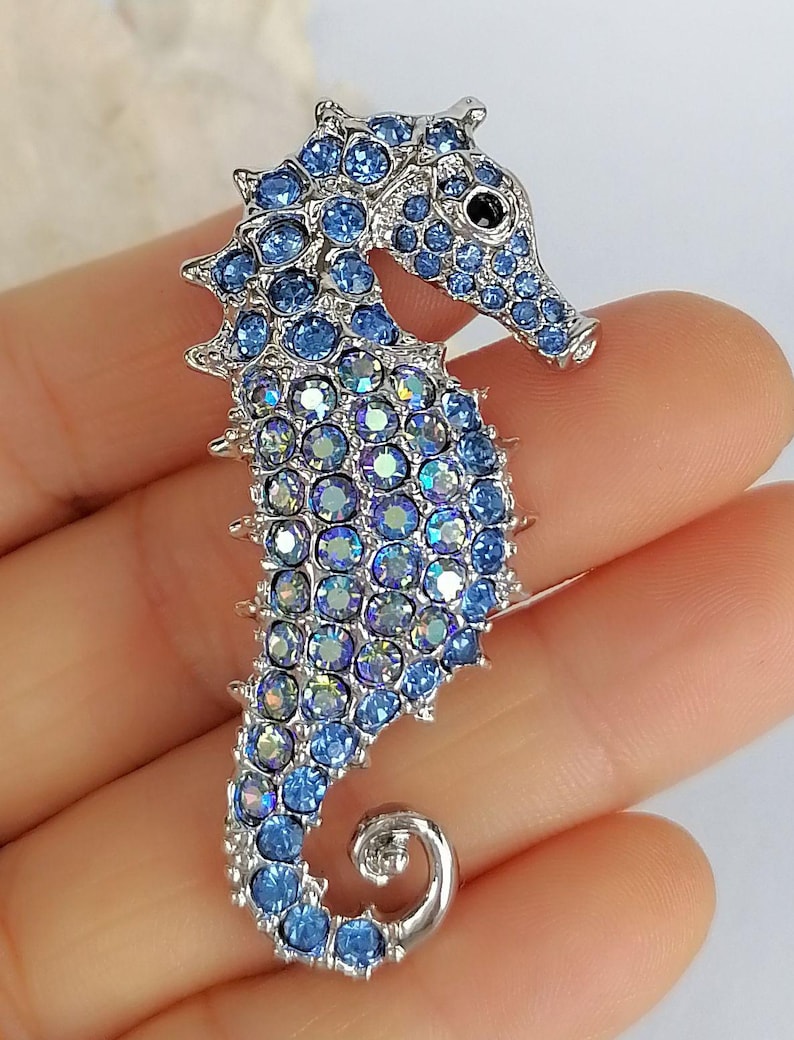 Rhinestone Crystal Animal Unique Seahorse Brooch Pin Costume Jewelry - Etsy