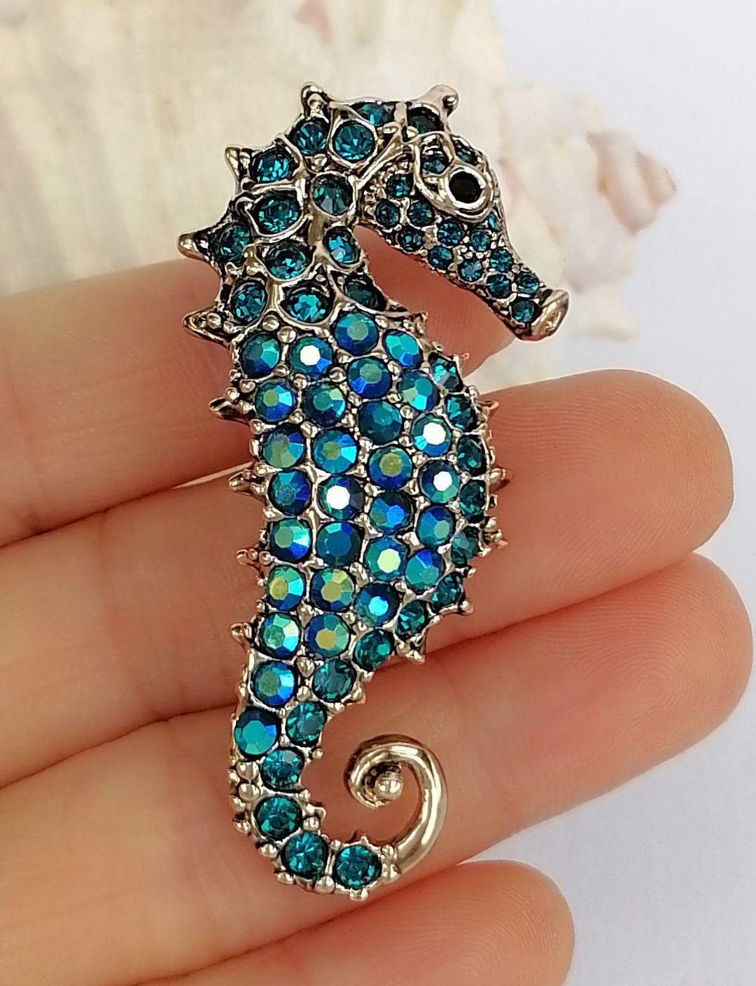 Rhinestone Crystal Animal Unique Seahorse Brooch Pin Costume Jewelry - Etsy