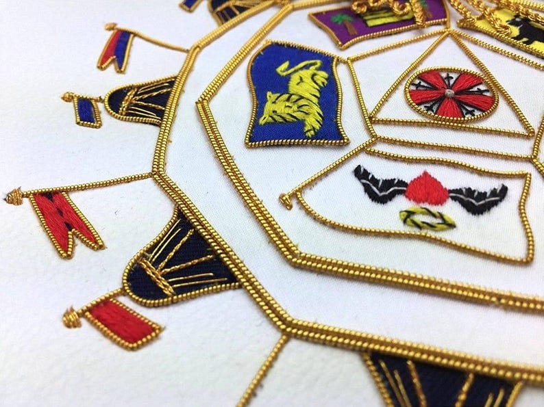 Masonic Scottish Rite 32nd Degree Apron; Lambskin With Elegant ...