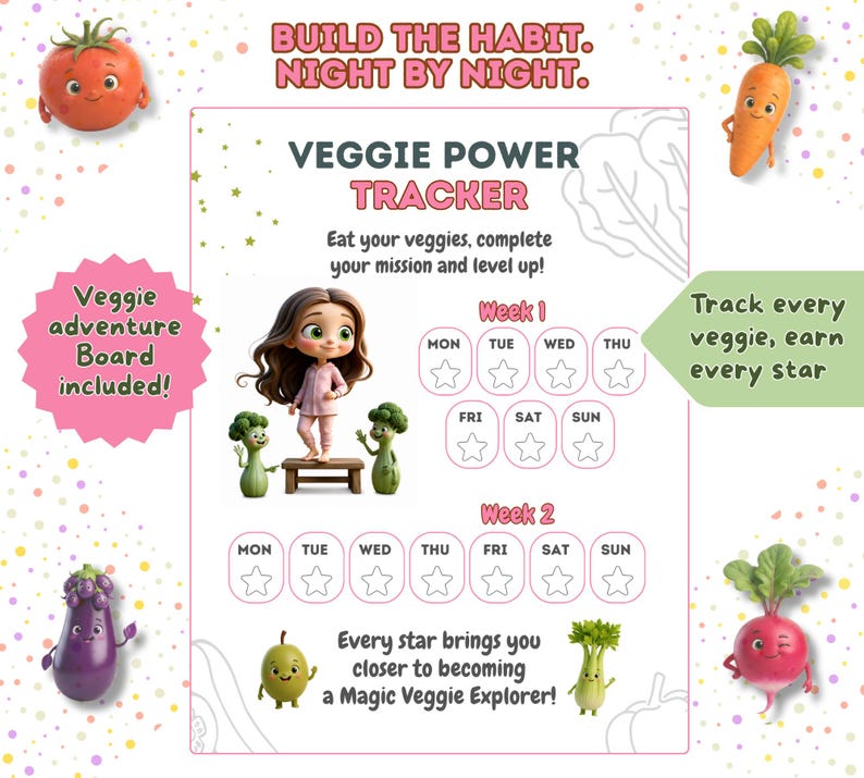 Emma's Super Veggie Adventure Flipbook | Healthy Eating Routine Kit for ...