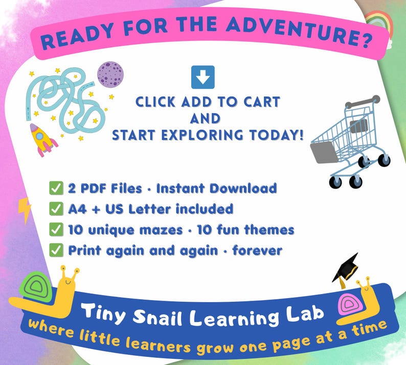 Kids Maze Activity Pages – Animal & Adventure Themes, Ages 4-8 (instant ...
