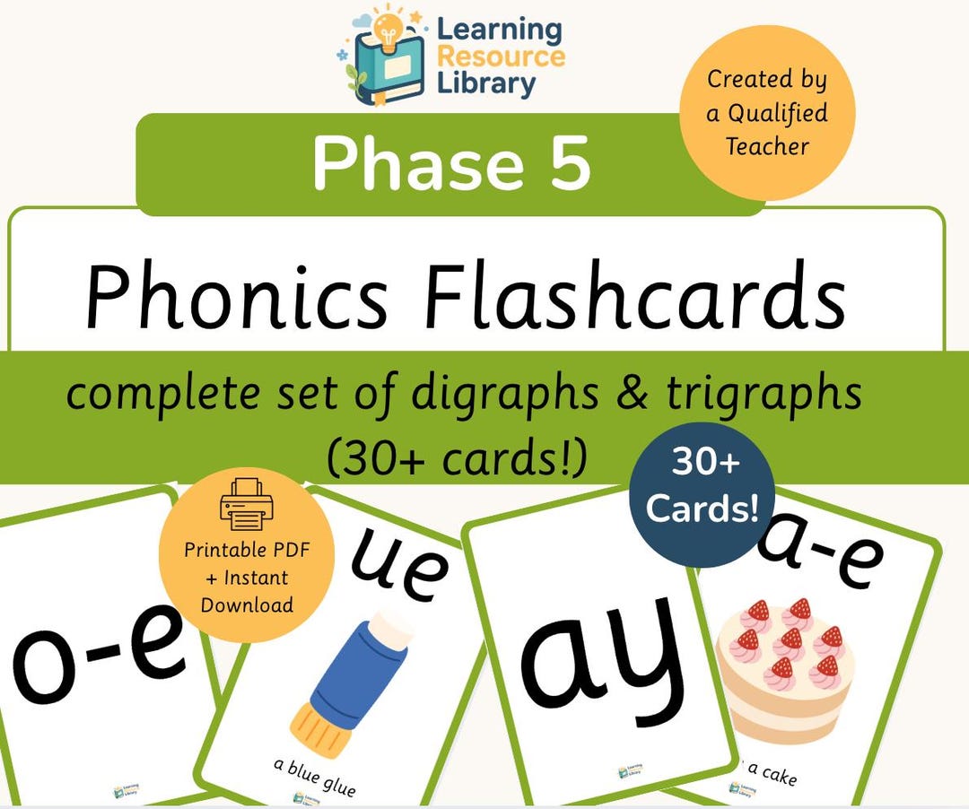 Phase 5 Phonics Flashcards Bundle | Kindergarten EYFS KS1 Phonics ...