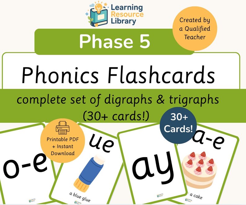 Phase 5 Phonics Flashcards Bundle | Kindergarten EYFS KS1 Phonics ...