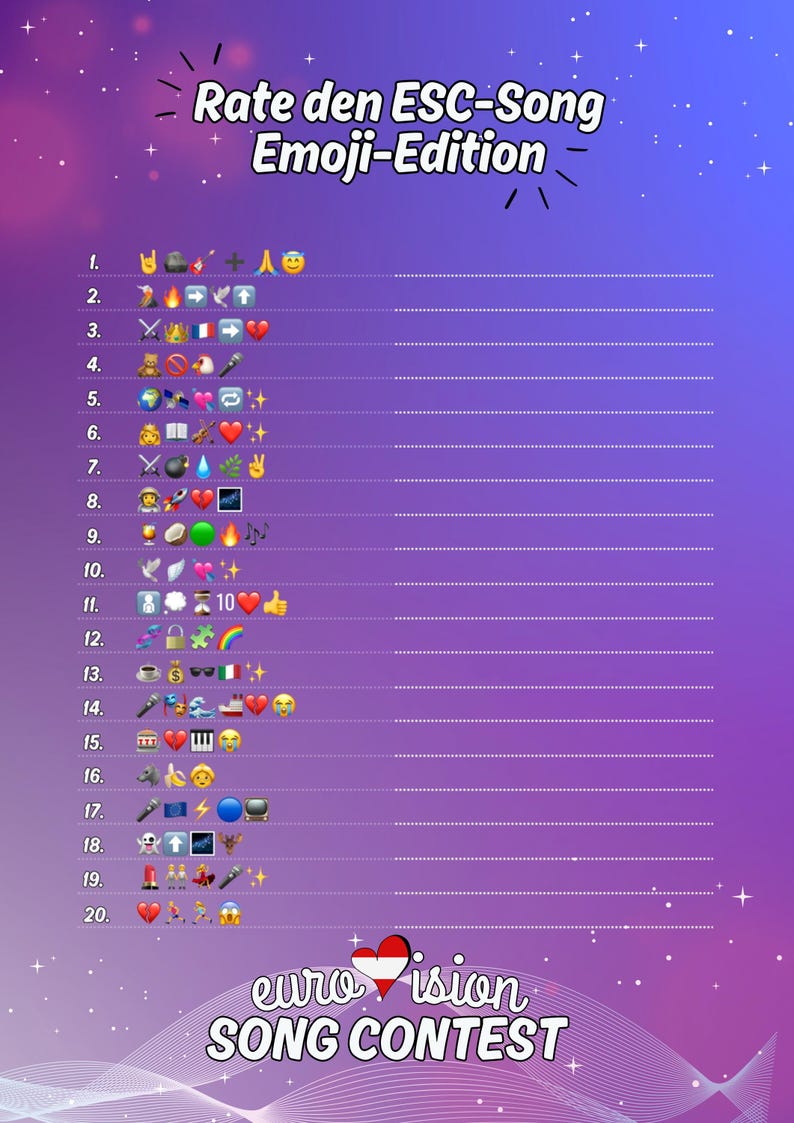 Eurovision Emoji Quiz Game – Guess the Songs With Emojis – ESC Watch ...
