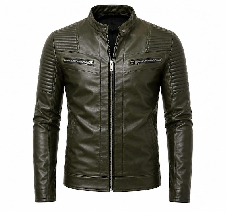 Mens Leather Cafe Racer Jacket, Motorcycle Biker Coat, Vintage Style - Etsy