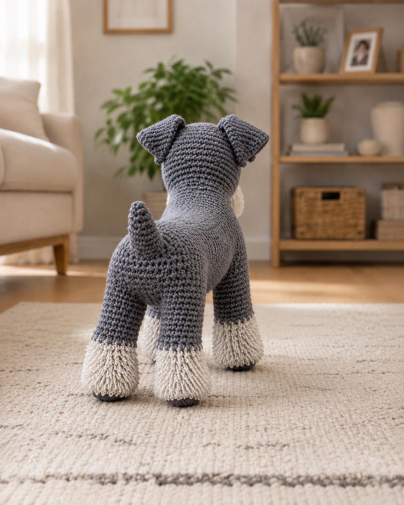 Realistic Grey Schnauzer Amigurumi PDF, Crochet Dog Pattern, Terrier ...