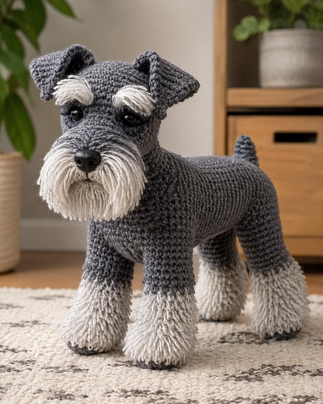 Realistic Grey Schnauzer Amigurumi PDF, Crochet Dog Pattern, Terrier ...