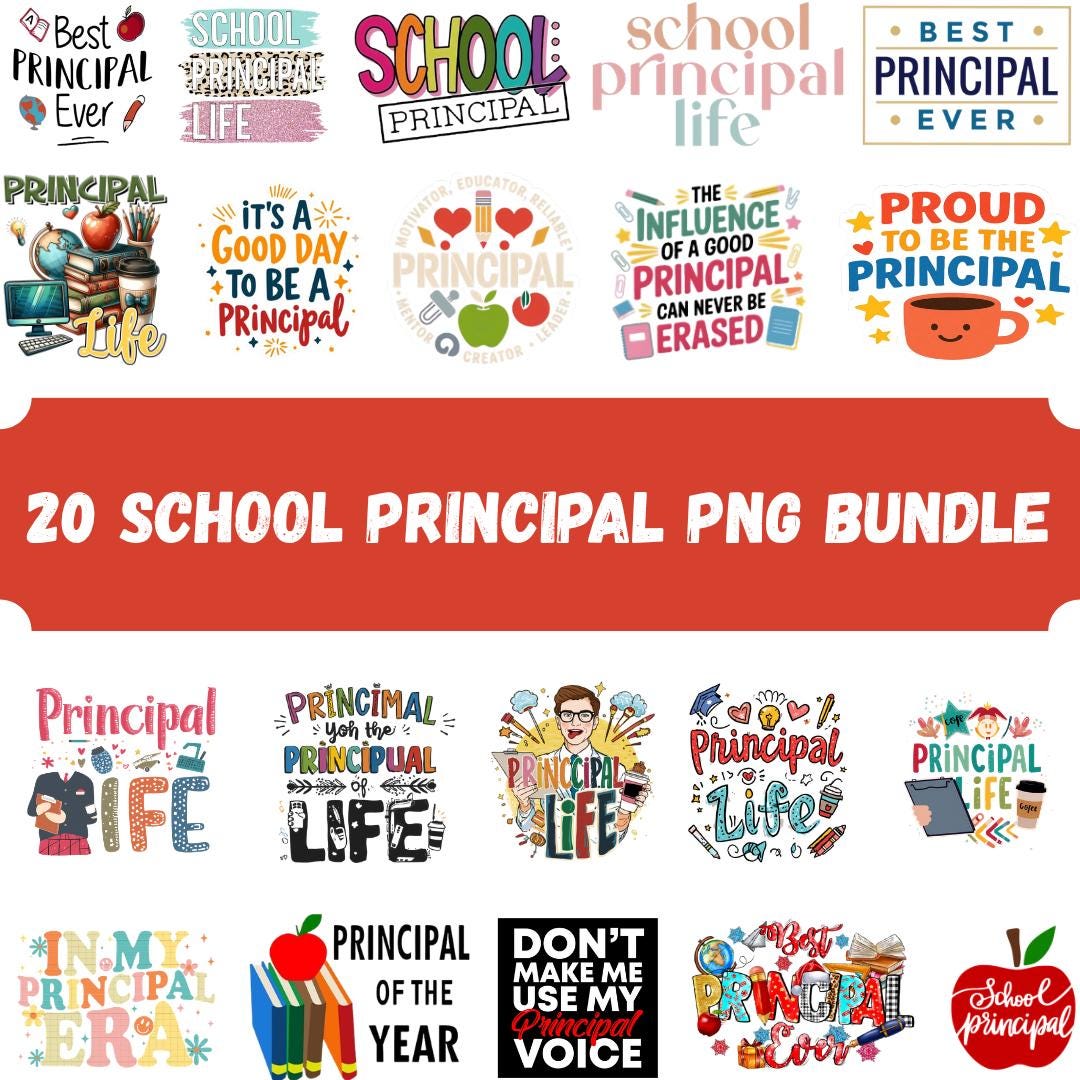 School Principal PNG Bundle, Motivational Quotes, Educator Designs ...