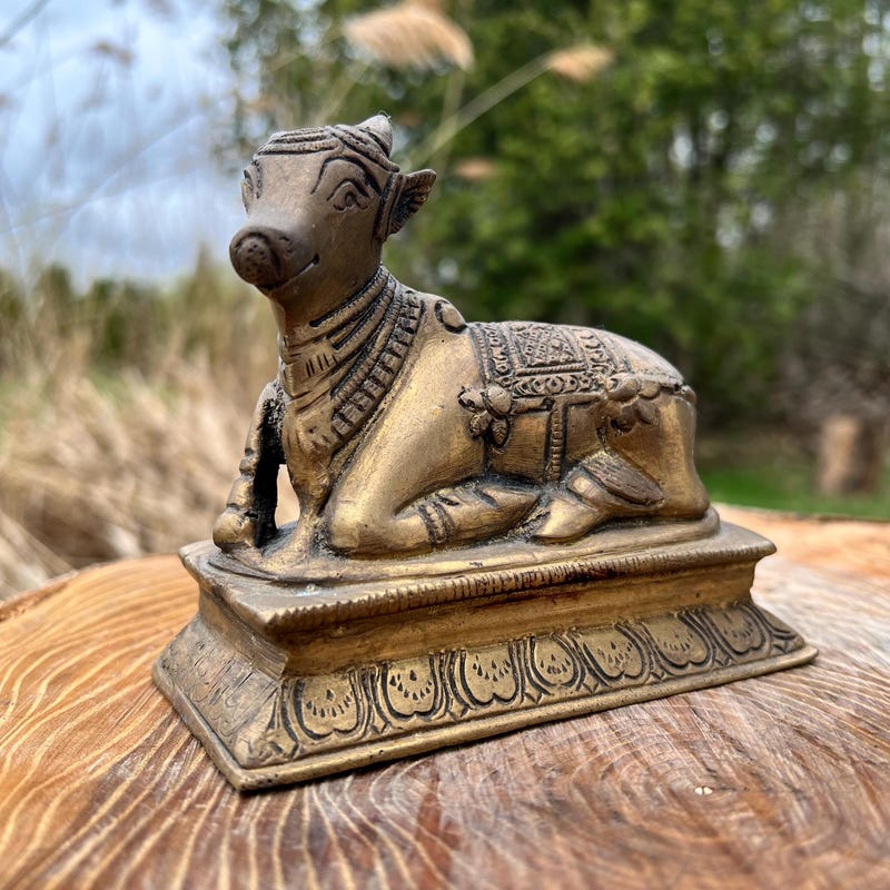 Antique Brass Nandi Cow - Etsy