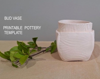 Bud Vase. Printable Pottery Template With Full Instruction. Easy DIY ...