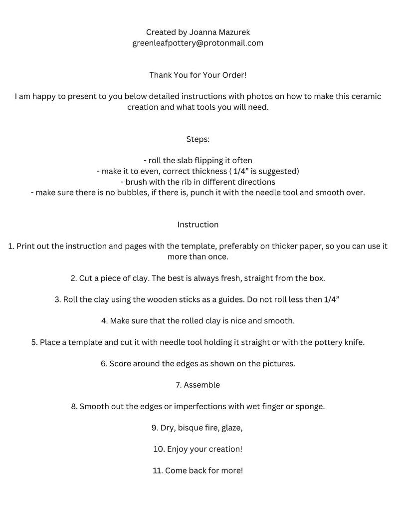 Bud Vase. Printable Pottery Template With Full Instruction. Easy DIY ...