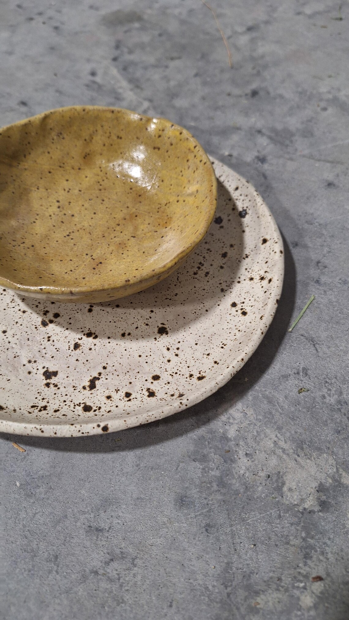 Handmade Set of Plate and Small Bowl. Handmade Ceramics, Pinched ...