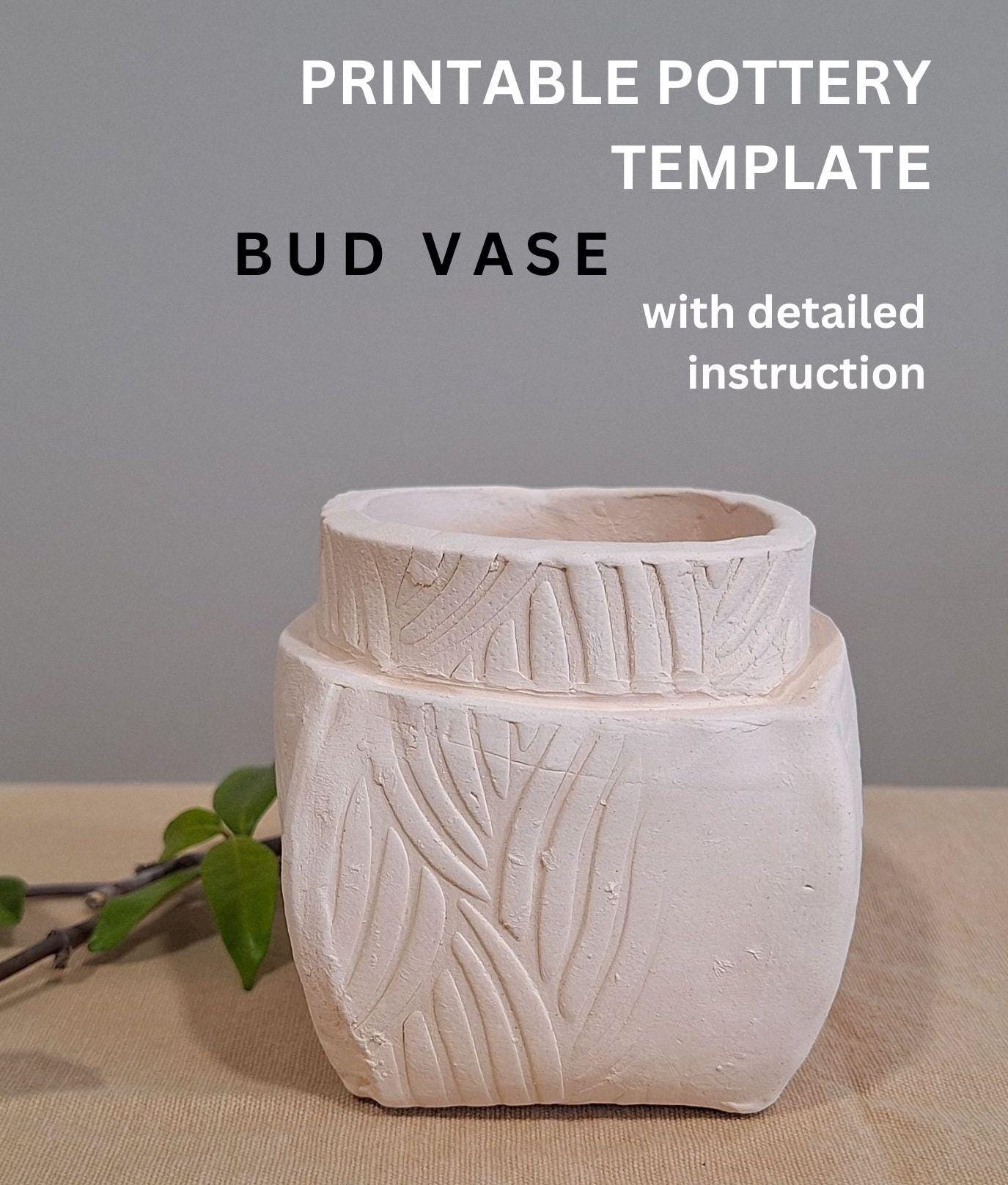 Bud Vase. Printable Pottery Template With Full Instruction. Easy DIY ...