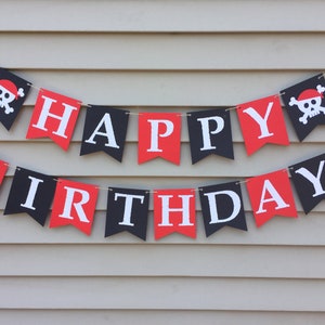 Pirate Birthday Banner, Pirate Happy Birthday Banner, Pirate Birthday ...