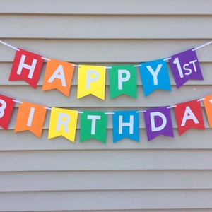 Rainbow Birthday Banner, Rainbow Happy Birthday Banner, Rainbow ...