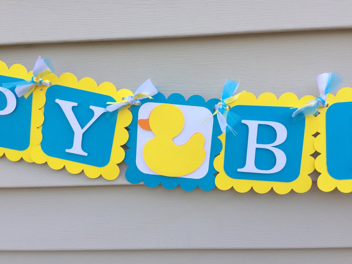 Rubber Ducky Happy Birthday Banner Ducky Birthday Banner - Etsy