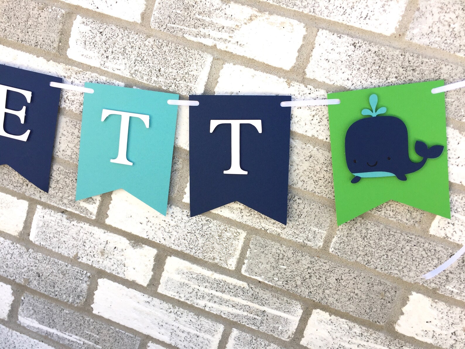 Whale Name Banner Whale Banner Whale First Birthday Under - Etsy