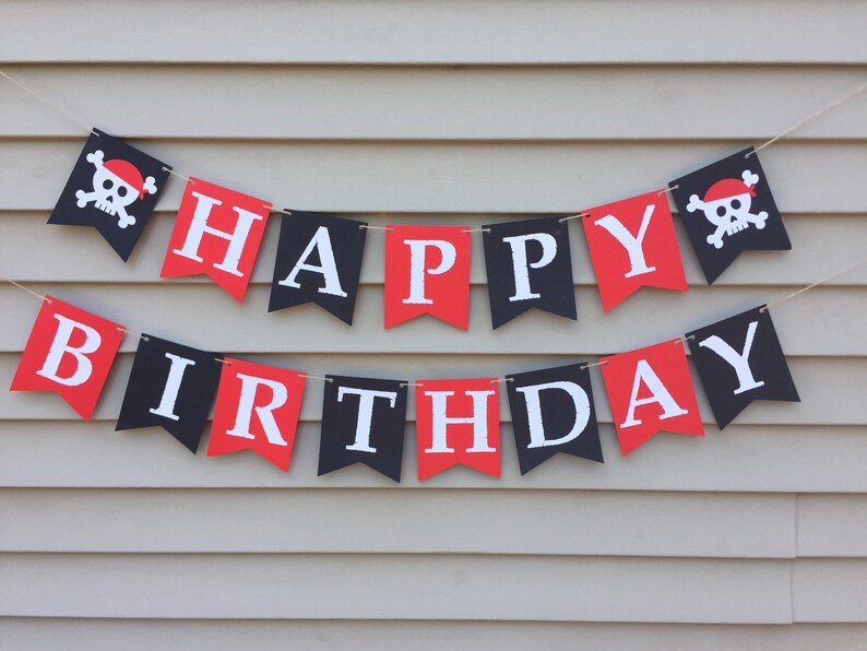 Pirate Birthday Banner Pirate Happy Birthday Banner Pirate | Etsy