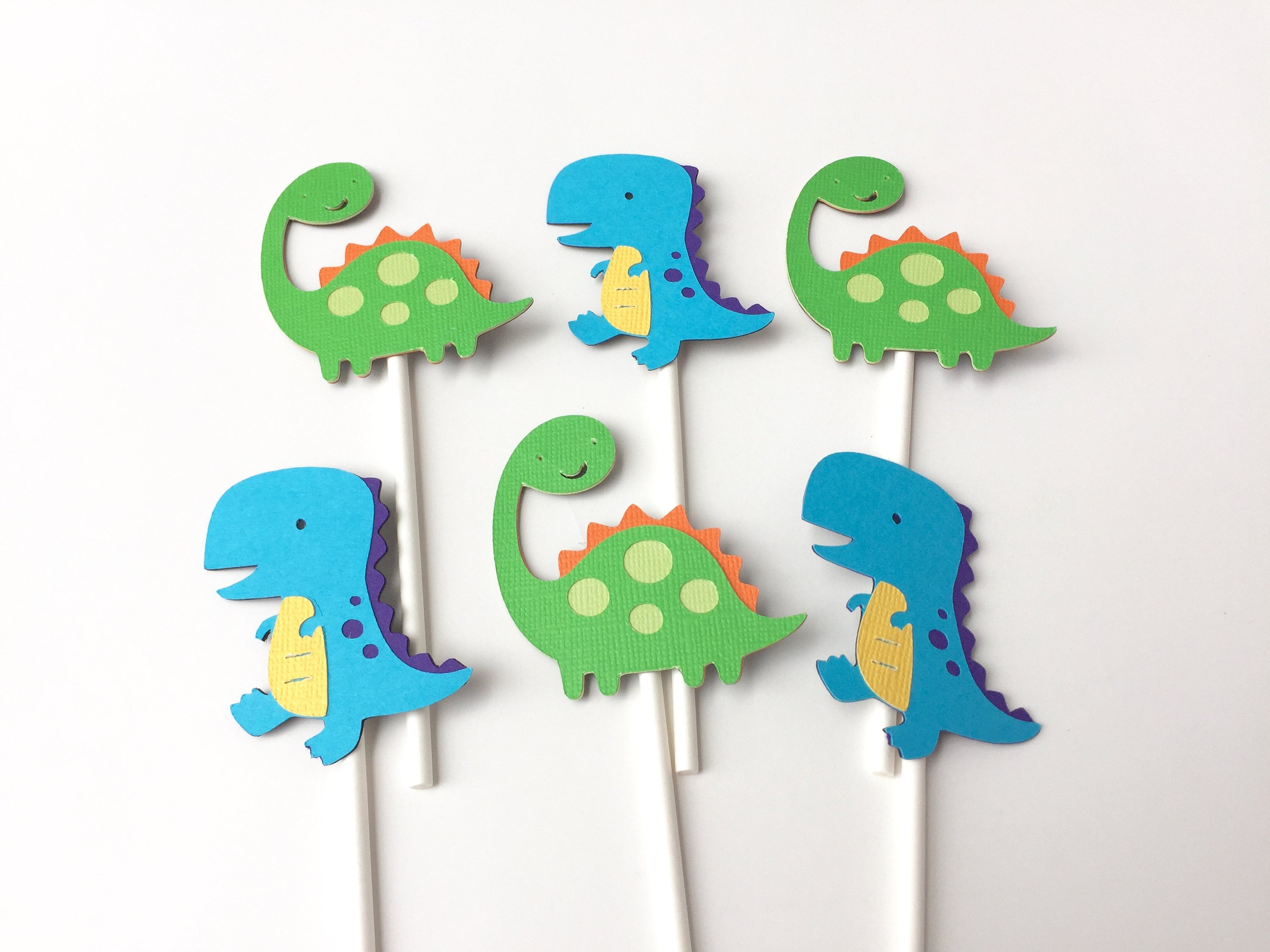 12 Dinosaur Cupcake toppers Dinosaur cake toppers Dinosaur | Etsy