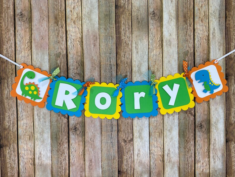 Dinosaur Name Banner Dinosaur Banner Dinosaur Birthday | Etsy