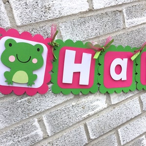 Girl Frog Banner, Frog Birthday Banner, Frog Happy Birthday Banner ...