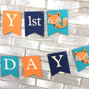 Woodland Birthday Banner, Fox Banner, Woodland Birthday Decorations ...