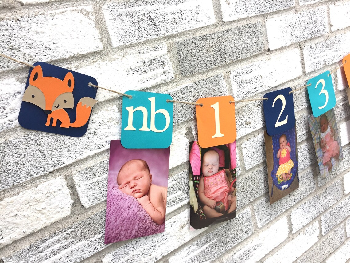 Woodland Banner, Woodland Photo Banner, Fox First Year Photo Banner ...