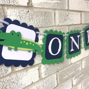 Alligator Banner, Alligator ONE Banner, Alligator Birthday Decoration ...