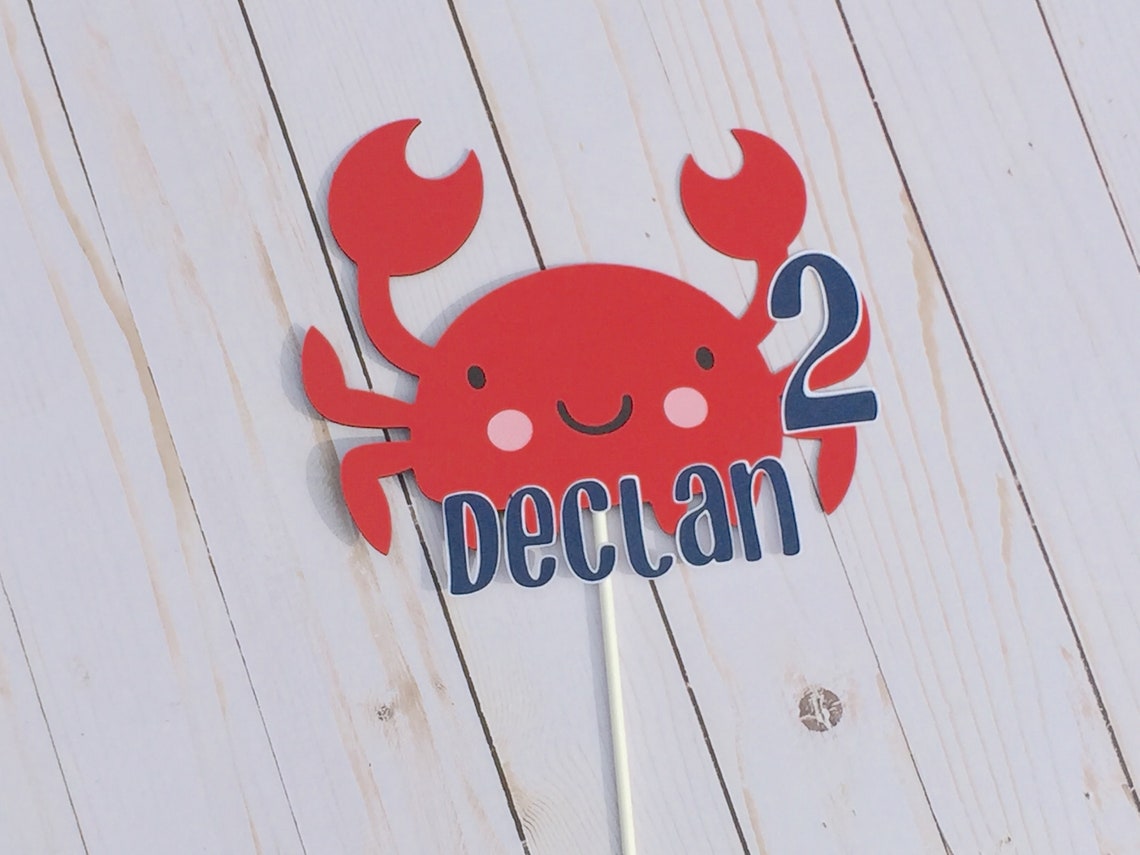 Crab Under the Sea Cake Topper Smash Cake Topper Crab Smash - Etsy