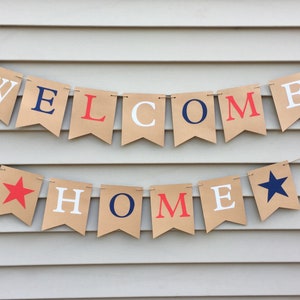 Welcome Home Banner, Red White and Blue Banner, Military Welcome Home ...