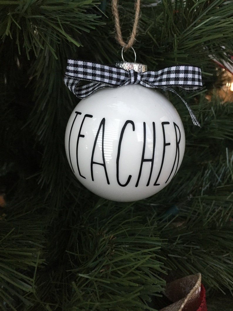 Rae Dunn Inspired Teacher Ornaments Black White Checkered - Etsy