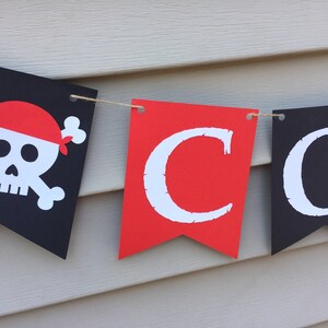 Pirate Name Banner, Pirate Birthday Decorations, Pirate Birthday Banner ...