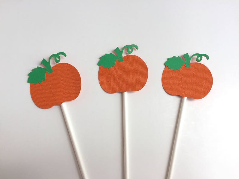 Pumpkin Cupcake Toppers Harvest Cupcake Toppers Pumpkin - Etsy