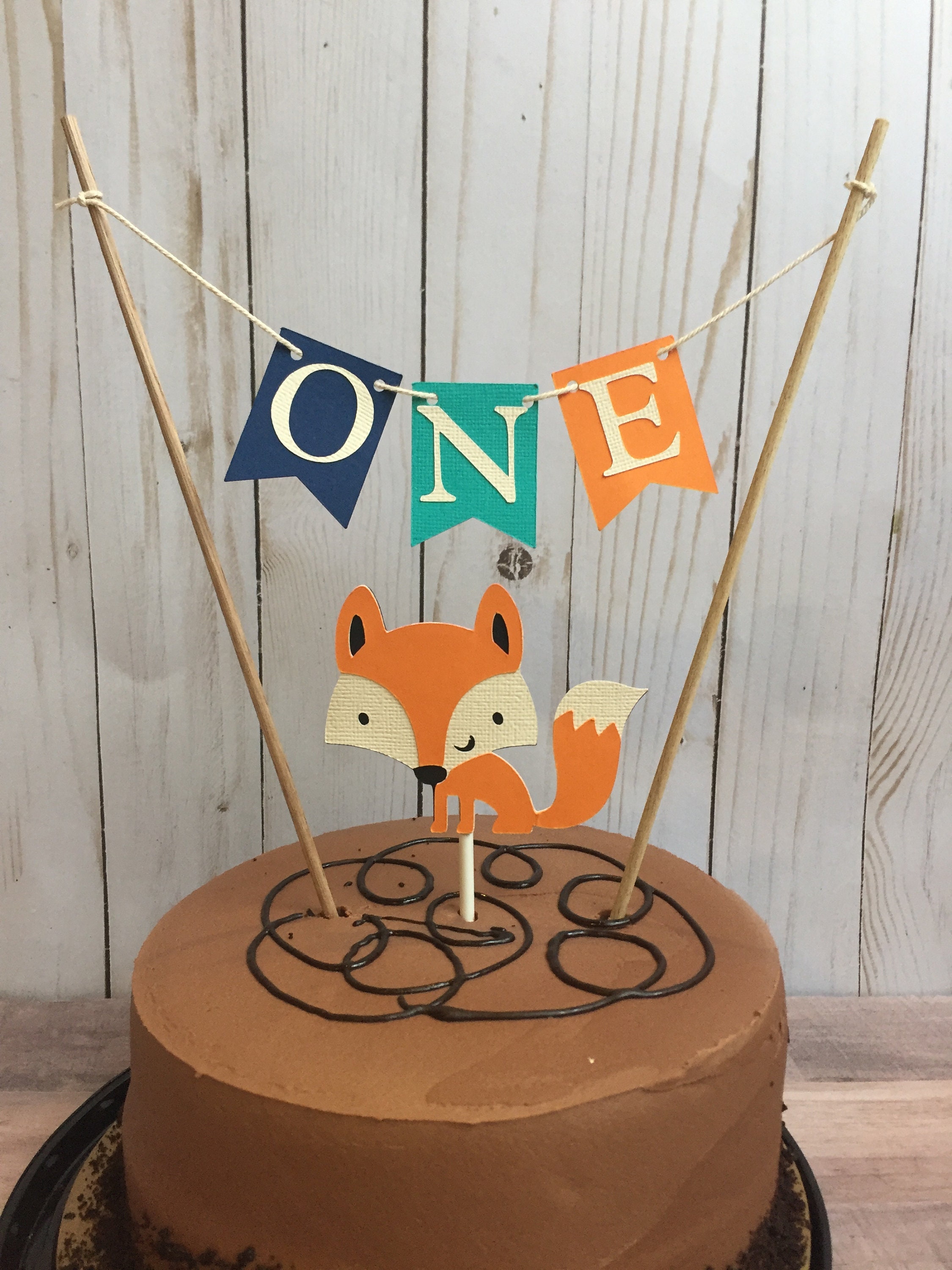 Woodland Cake Topper Fox Smash Cake Topper Woodland Birthday - Etsy