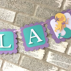 Mermaid Banner, Mermaid Name Banner, Mermaid Birthday Decorations, Aqua ...
